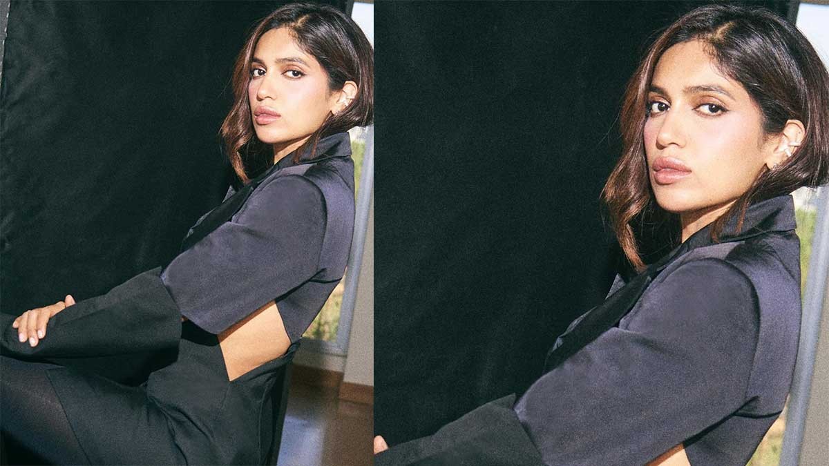 Gorgeous Bhumi Pednekar Ignites Passion in Black Bandeau Top and Skirt