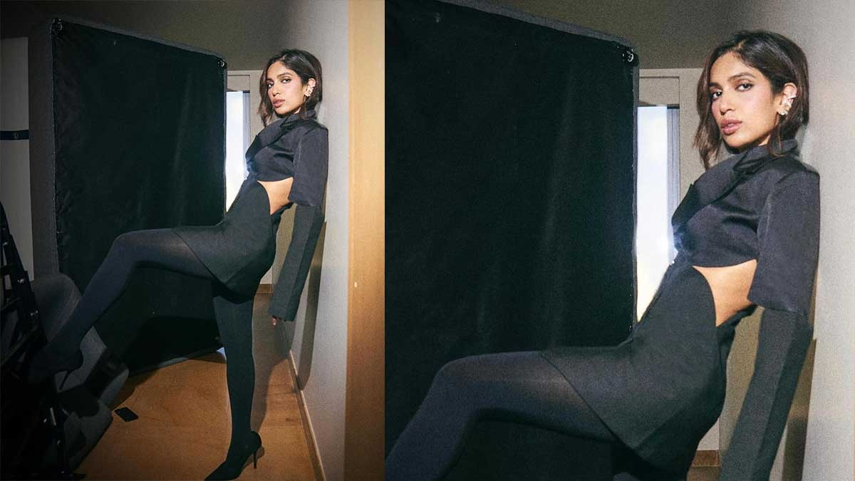 Gorgeous Bhumi Pednekar Ignites Passion in Black Bandeau Top and Skirt