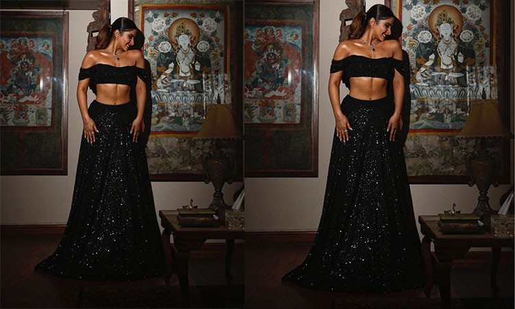 Pranutan Bahl looks drop-dead gorgeous in a black lehenga
