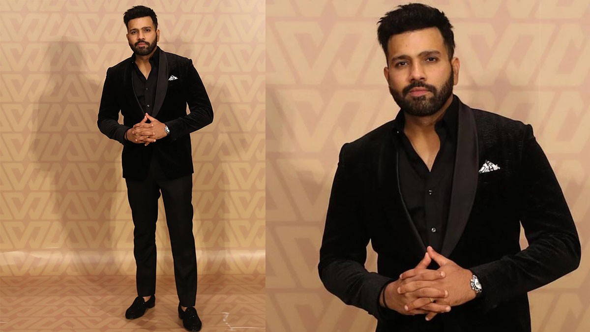 Rohit Sharma Radiates Royal Charm in Stylish Black Ensemble
