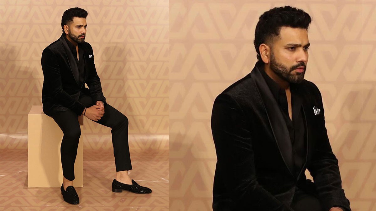 Rohit Sharma Radiates Royal Charm in Stylish Black Ensemble