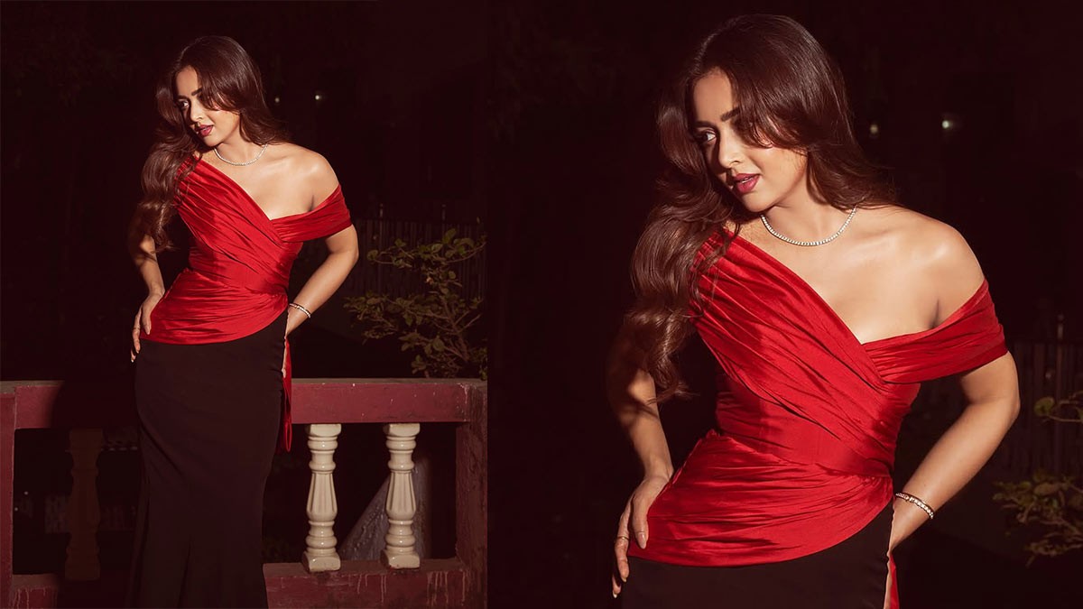 RED ALERT! Tejasswi Prakash Sizzles in Jaw-Dropping Gown
