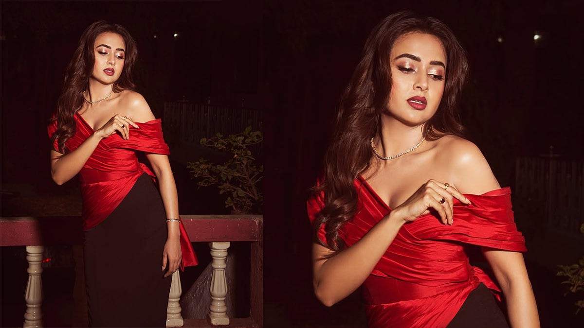 RED ALERT! Tejasswi Prakash Sizzles in Jaw-Dropping Gown