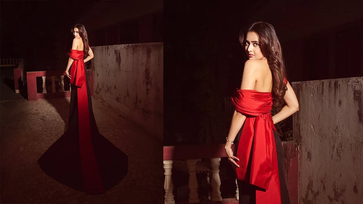 RED ALERT! Tejasswi Prakash Sizzles in Jaw-Dropping Gown