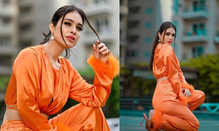 Neha Malik dazzles in a classy and beautiful orange co-ord set