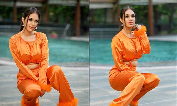 Neha Malik dazzles in a classy and beautiful orange co-ord set
