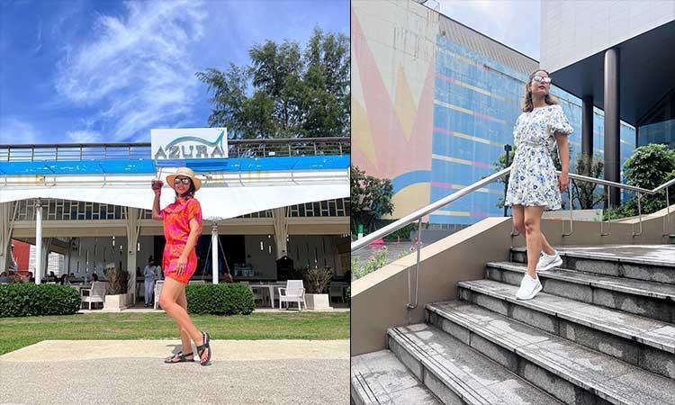 Hina Khan in printed bikini turns pool into her bed during Maldives ...