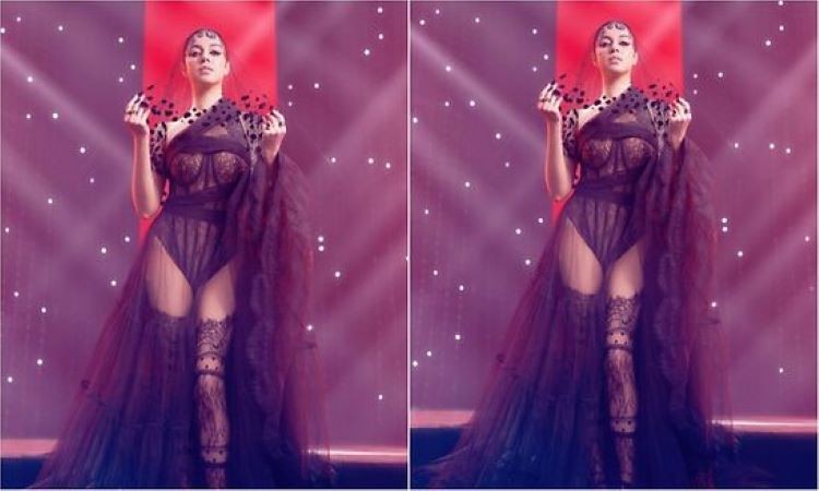 Divya Khosla Kumar in sheer black dress with net detailing channelizes her inner diva