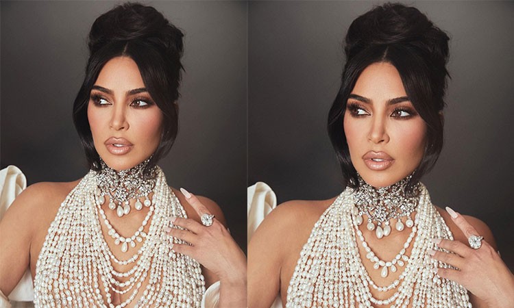 Kim Kardashian's show-stopping Met Gala look: A nude gown dripping in ...