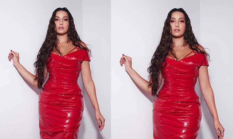 How Nora Fatehi's red latex gown became an online sensation