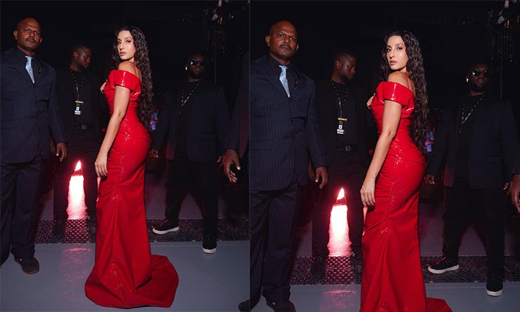 How Nora Fatehi's red latex gown became an online sensation