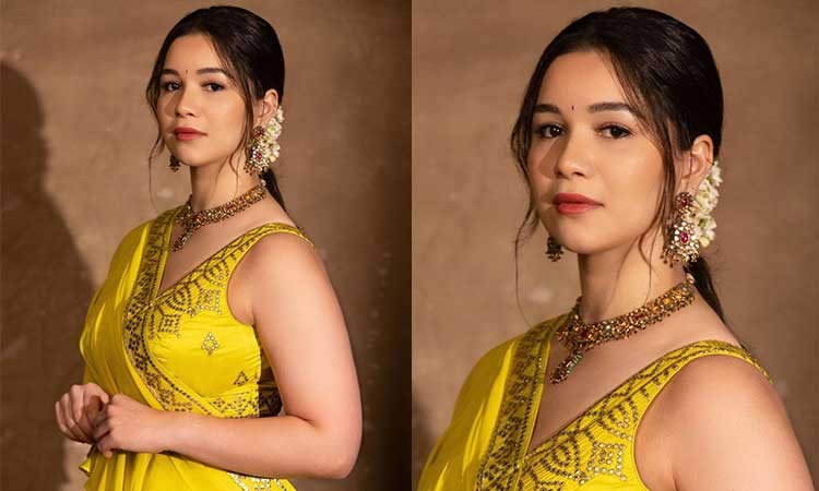 Yellow Elegance: Sara Tendulkar dazzles in ethnic frilled saree