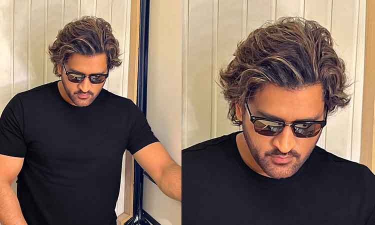 MS Dhoni’s new dashing look in sleek black muscle-fit shirt sets social ...