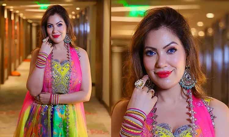 Munmun Dutta's stunning beauty shines in multi-coloured lehenga attire