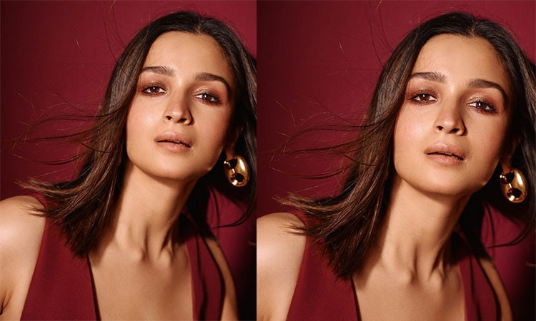 Alia Bhatt oozes oomph in Burgundy body-hugging Gucci dress with deep V ...